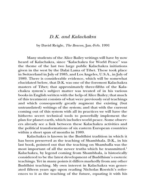 Dk And Kalachakra Pdf Esotericism Indian Religions