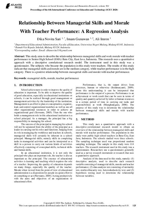 Pdf Relationship Between Managerial Skills And Morale With Teacher