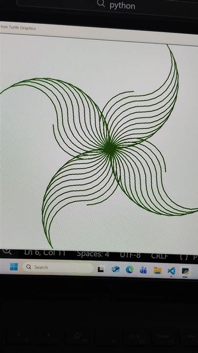 Beautiful Leaf 🌿 Design Using Python Turtle 🐢 Watch It🤔shortsfeed