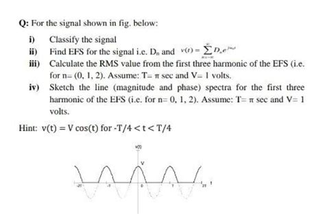 Solved Q For The Signal Shown In Fig Below I Classify Chegg