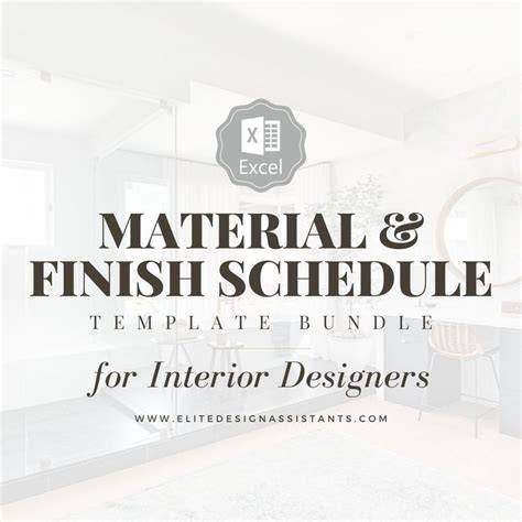 Material And Finish Schedule Template Bundle For Interior Designers