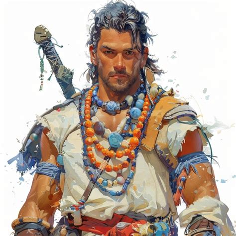 Fantasy Warrior Character Sheet Premium Ai Generated Image