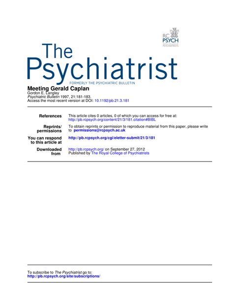 Pdf Meeting Gerald Caplan