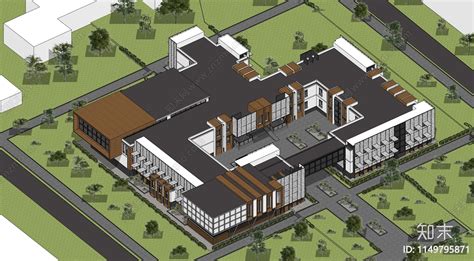 现代高中学校su模型下载【id1149795871】知末su模型网