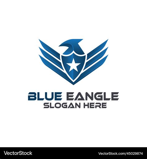 Shield Blue Eagle Logo Image Royalty Free Vector Image