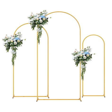 Buy Wedding Arch Backdrop Stand Maxant Wedding Arches For Ceremony Set Of 3 Metal Arched Balloon