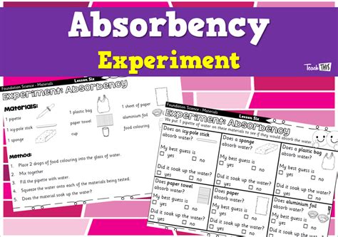 Absorbency Experiment Teacher Resources And Classroom Games Teach This