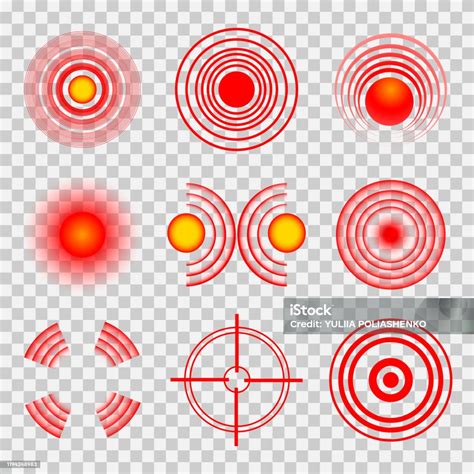 A Set Of Pain Circles Red Rings The Symbol Of Pain On The Body And
