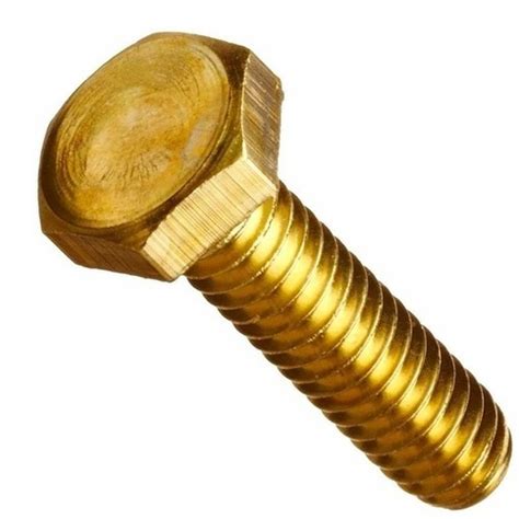 Brass Threaded Bolts 1cm Hexagonal Golden Polished Finish Strong