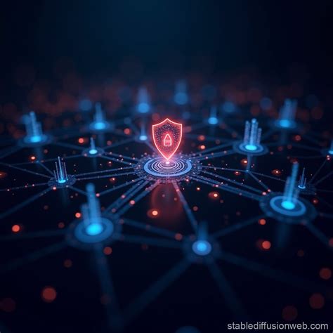 Abstract Cybersecurity Network Visualization Stable Diffusion Online