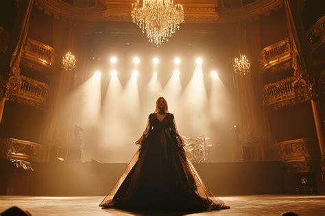Female Kpop Idol In A Glamorous Outfit Performing Gracefully On A Grand Stage Premium Ai