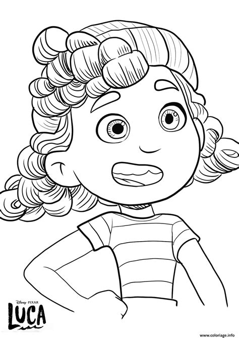 Coloriage Giulia Luca Disney Pixar Dessin Luca De Disney Pixar à Imprimer