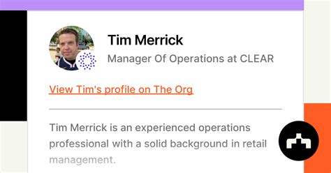 Tim Merrick Manager Of Operations At Clear The Org
