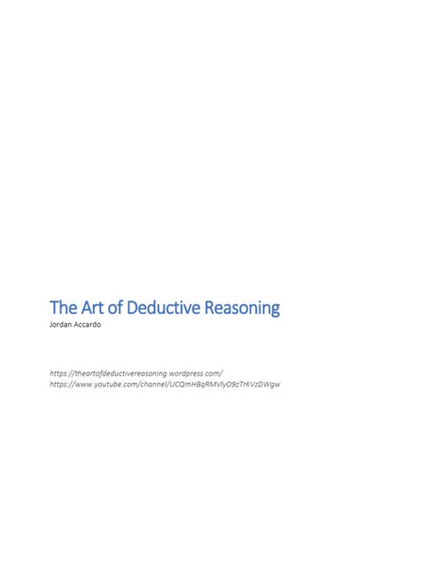 The Art Of Deductive Reasoning Pdf