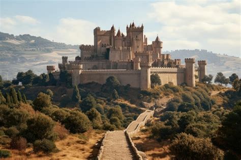 Premium Ai Image Medieval Era Castle Daylight Knight Green Grass