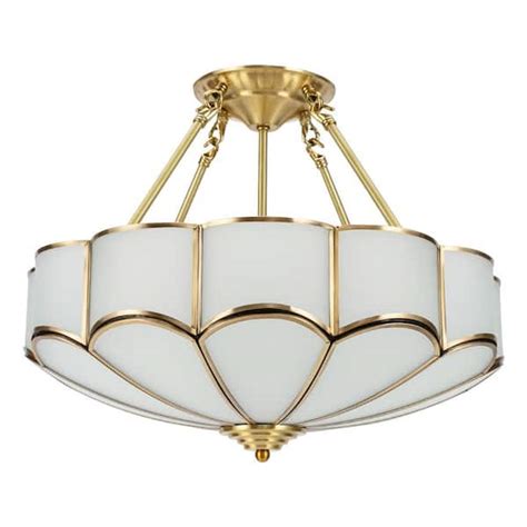 Oukaning 177 In 4 Light Gold Vintage Semi Flush Mount Ceiling Light