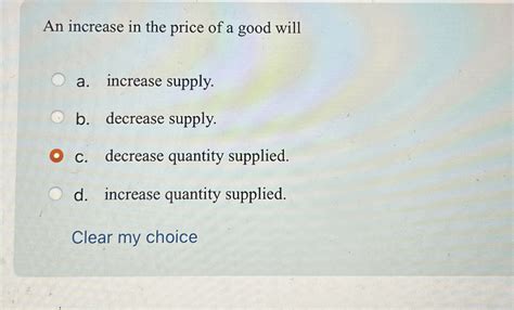 Solved An Increase In The Price Of A Good Willa ﻿increase