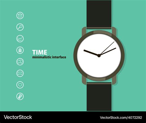 Time Minimalistic Web And Mobile Interface Vector Image