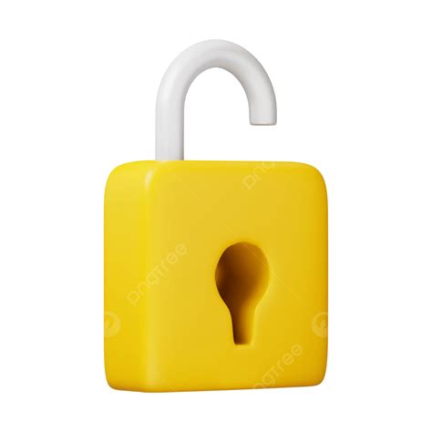 Open Lock 3d Render 3d Open Lock Open Lock 3d Icon 3d Icon Render