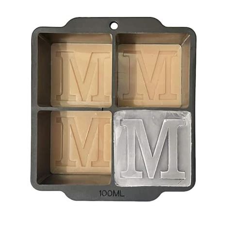 Numhew Black Letter M Monogram Ice Cube Mold 2 In Big Initials Silicone Ice Cube Tray G2k1e4f4