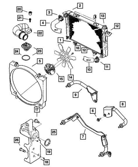 Radiator And Related Parts For 2004 Dodge Ram 1500 My Mopar Parts