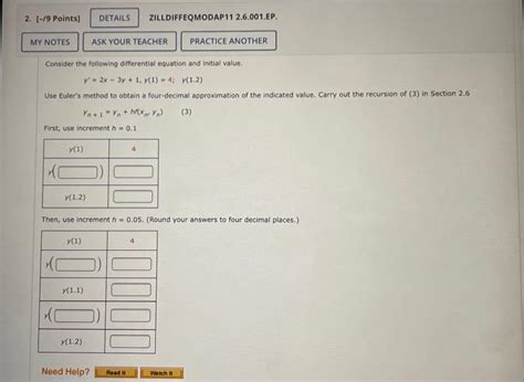 Solved Consider The Following Differential Equation And