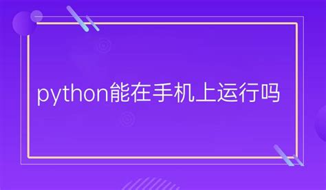 Python能在手机上运行吗 码源源码