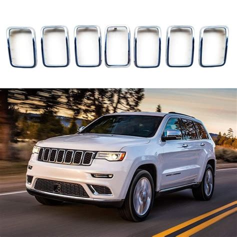 For 2017 2021 Jeep Grand Cherokee Front Grille Cover Inserts Chrome