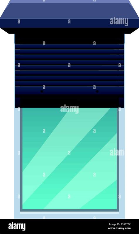 Modern Window Is Being Protected By A Security Shutter Stock Vector