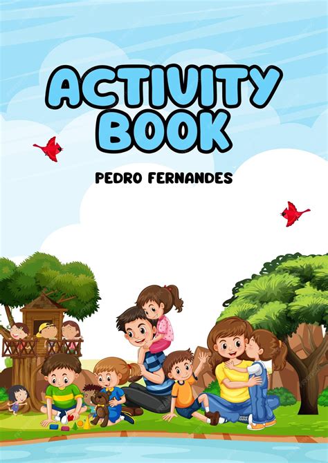 Green And Blue Illustrative Activity Book Cover A4 1 Premium Photo