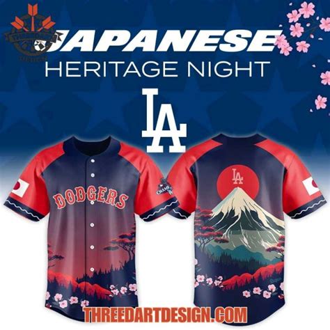 Los Angeles Dodgers Japanese Heritage Night 2026 Jersey Threedartdesign