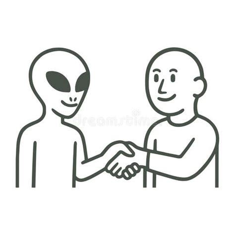 Man And Alien Friends Stock Vector Illustration Of Unity 397652800