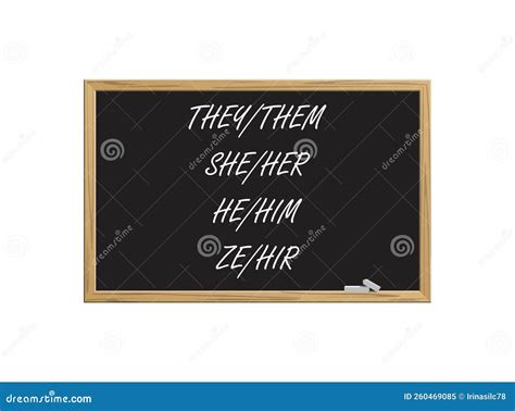 School Blackboard With Written Gender Pronouns Stock Vector