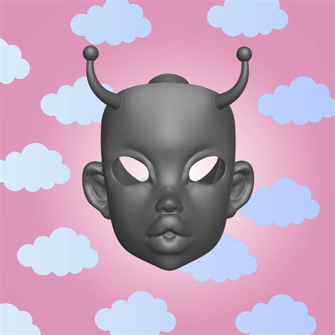 Alien Kissy Face Bjd Swappable Faceplate Angeldollz