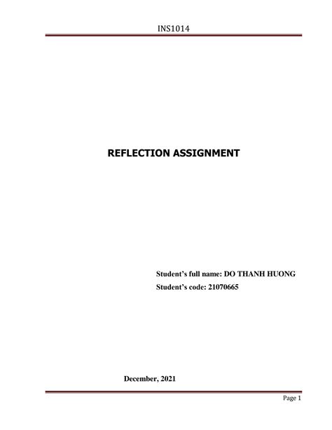 Solution Reflection Paper Studypool