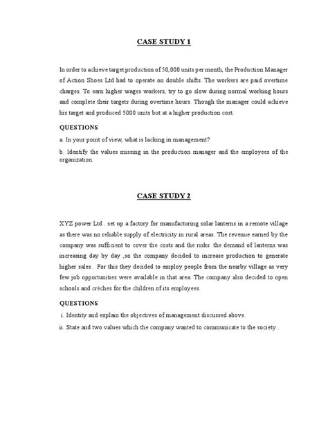 Case Study Assignment 1 Pdf Business