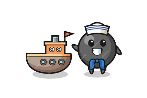 Premium Vector Character Mascot Of Dot Symbol As A Sailor Man