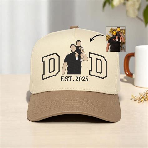 Custom Photo Embroidered Dad Hat Fathers Day T Etsy