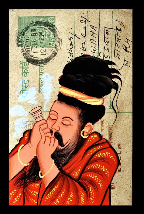 Sadhu Baba Smoking Chillum Baba Chillum Sadhu Smoking Wall Decor