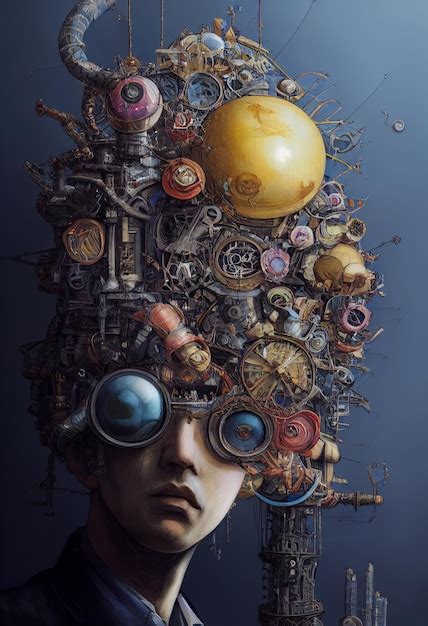 Premium Ai Image Concept Of Brain Machine And Human Mind In Steampunk