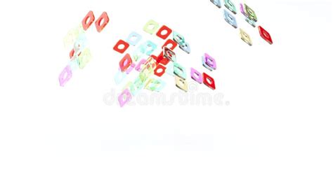 Color Glass Cube Assembling On White Back Endlessly 3d Stock