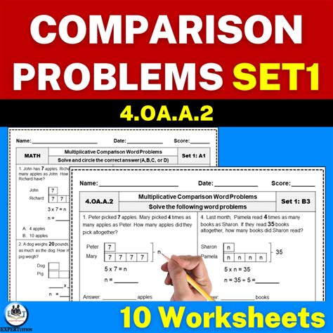 Multiplicative Comparison Word Problems Worksheets Set 2 Made By Teachers