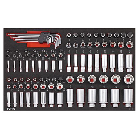 Sonic Socket Set 14 38 And 12 12 Parts Sae Sfs 100 Pieces