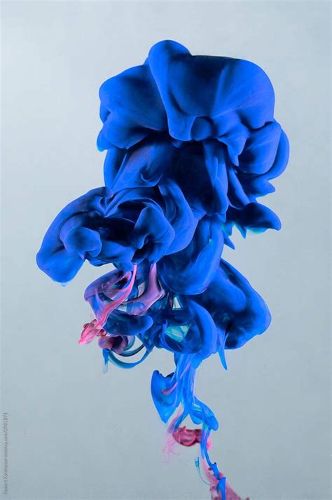 Abstract Muted Blue Colored Clouds In Water