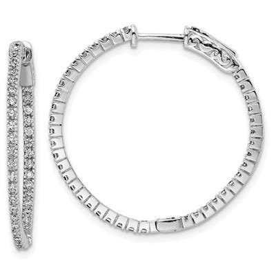 Sterling Shimmer Silver Rhod Plated 80 Stone 125mm Cz In And Out