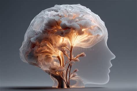 Head Silhouette With Floral Brain Inside Stock Image Image Of Light