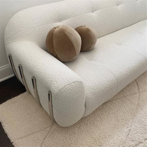 Brace 98 25 Cream Boucle Sofa Reviews Cb2
