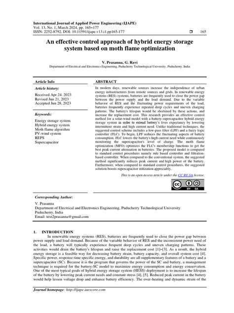 An Effective Control Approach Of Hybrid Energy Storage System Based On Moth Flame Optimization