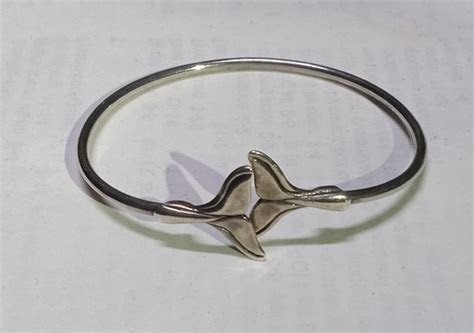 Kabana 925 Sterling Silver Whale Tail Hallmark Flexible Cuff Bracelet