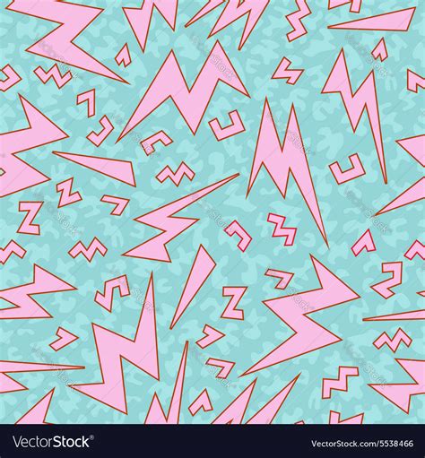 Retro 80s Lightning Bolts Pattern Royalty Free Vector Image